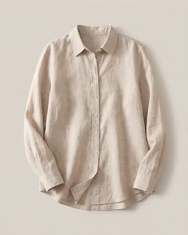 Quince 100% European Linen Long Sleeve Shirt - Flax