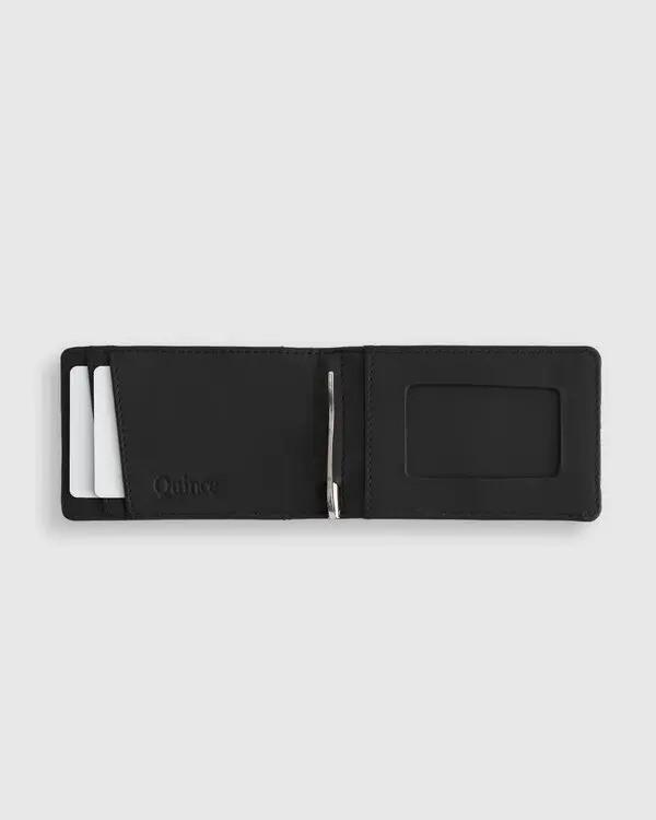 Quince Italian Leather Money-clip Wallet - Black