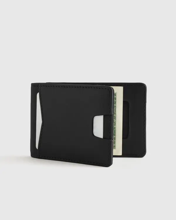 Quince Italian Leather Money-clip Wallet - Black