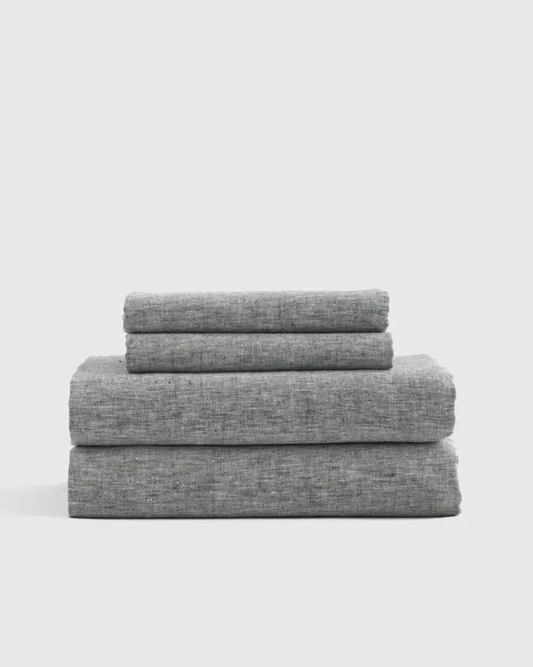 Quince European Linen Chambray Sheet Set - Charcoal