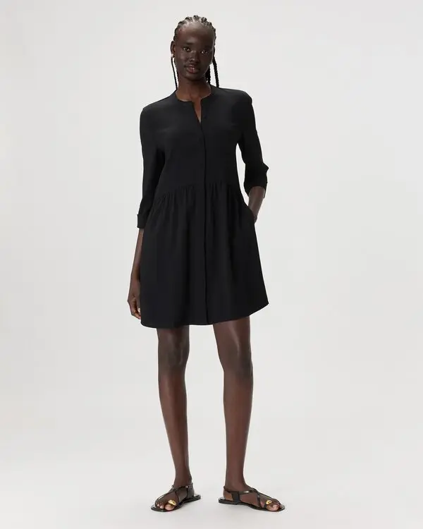 Quince Fluid Crepe Shirt Dress