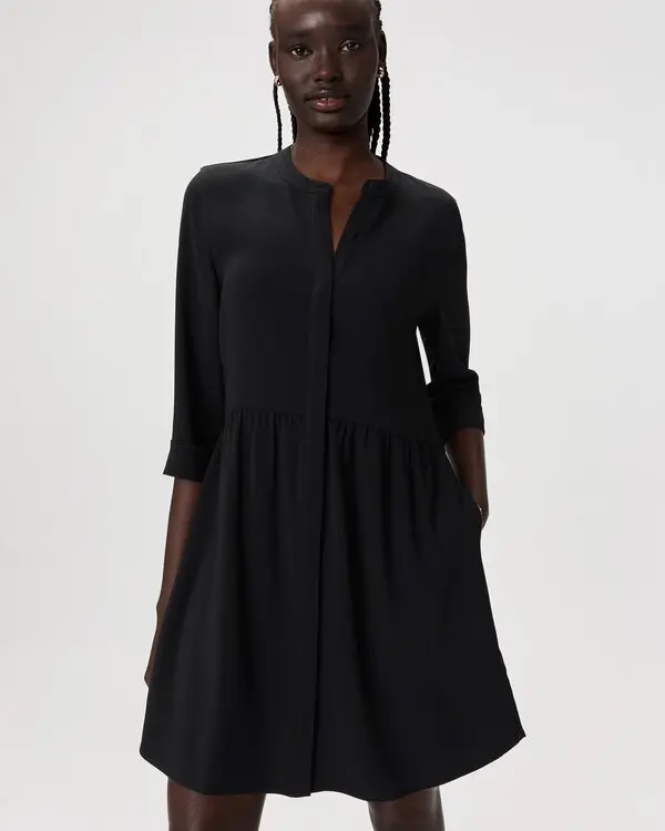 Quince Fluid Crepe Shirt Dress