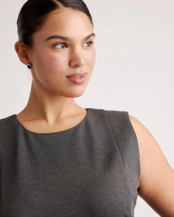 Quince Ultra-stretch Ponte Sleeveless Dress - Charcoal