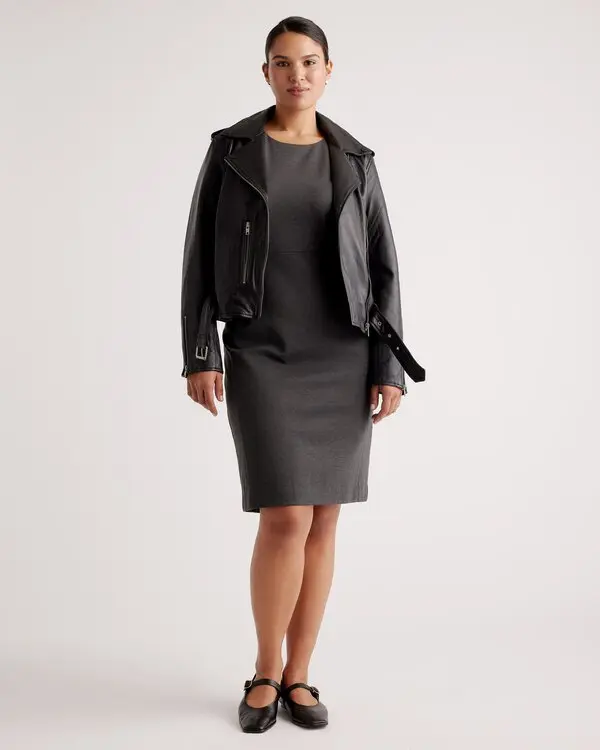 Quince Ultra-stretch Ponte Sleeveless Dress - Charcoal