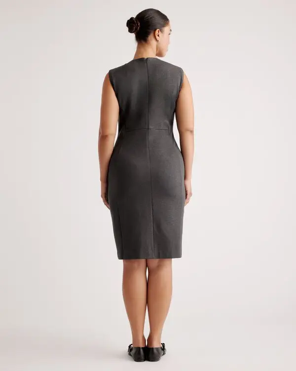 Quince Ultra-stretch Ponte Sleeveless Dress - Charcoal