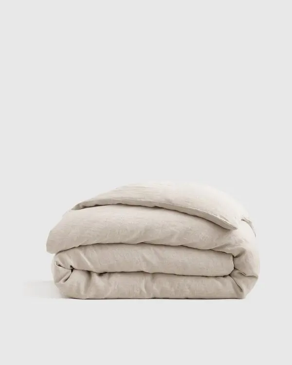 Quince European Linen Chambray Duvet Cover - Natural