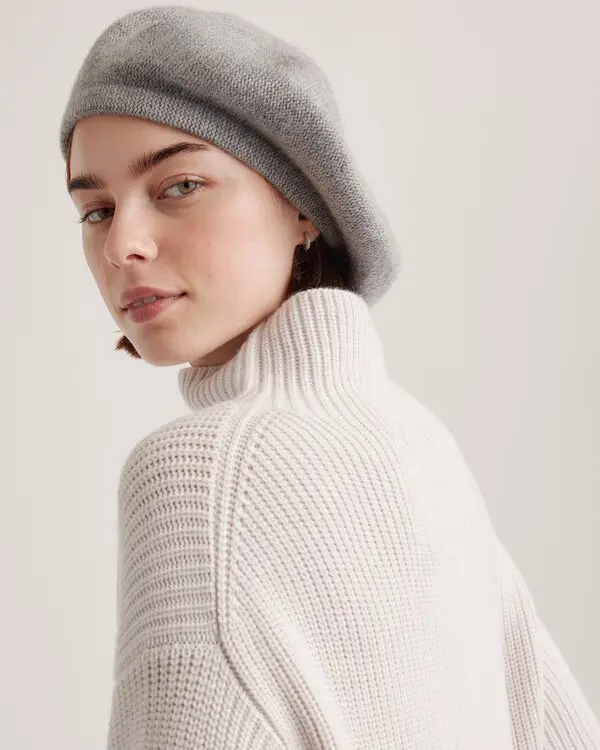 Quince Cashmere Beret - Heather Grey