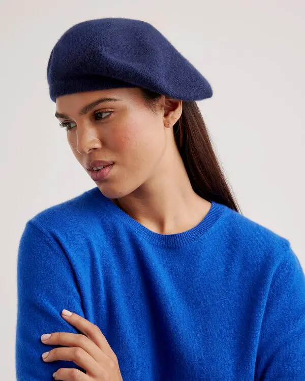 Quince Cashmere Beret - Navy