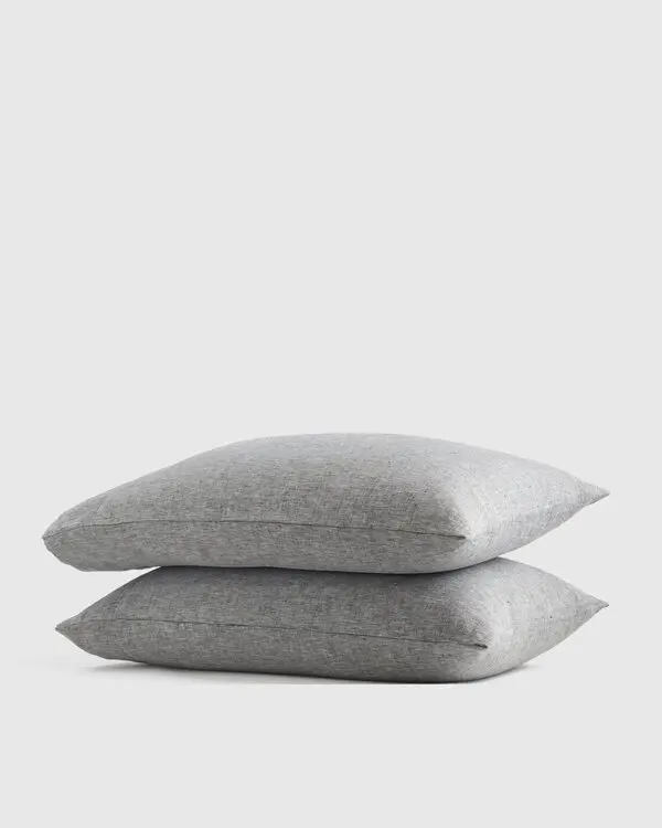 Quince European Linen Chambray Pillowcase Set - Charcoal
