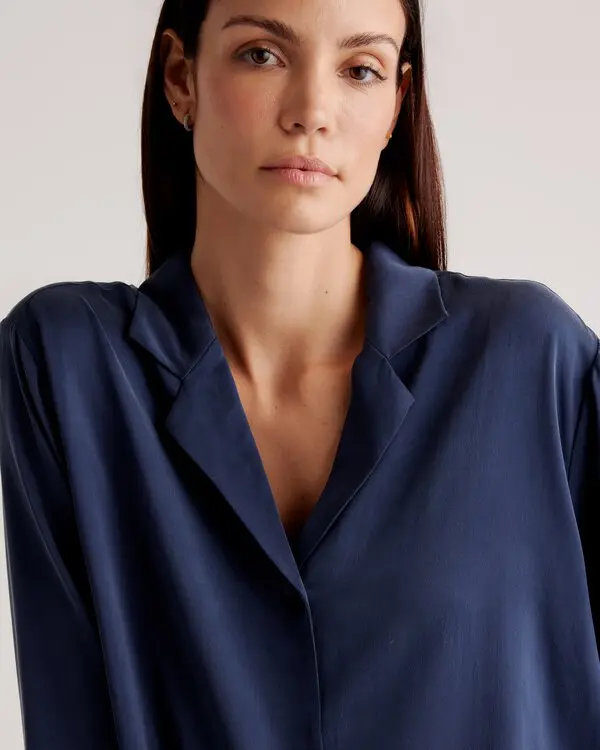 Quince Pajama Long Sleeve Top - Indigo