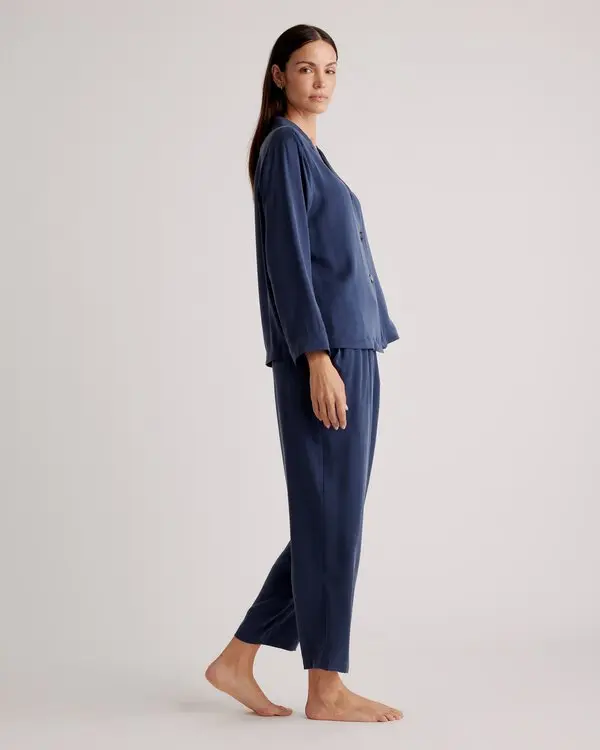 Quince Pajama Long Sleeve Top - Indigo