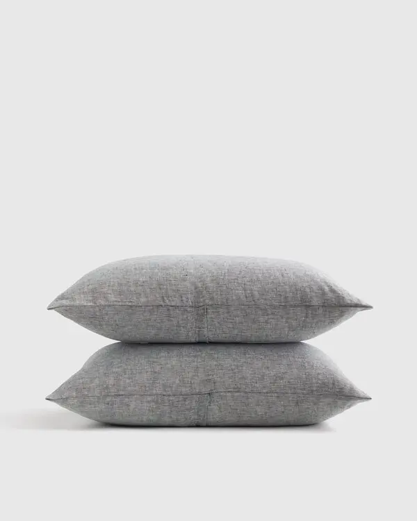 Quince European Linen Chambray Sham Set - Charcoal