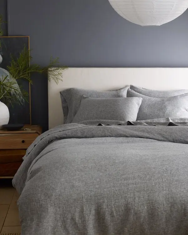 Quince European Linen Chambray Sham Set - Charcoal