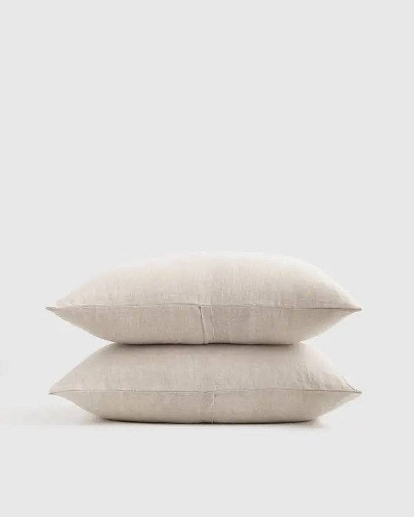 Quince European Linen Chambray Sham Set - Natural