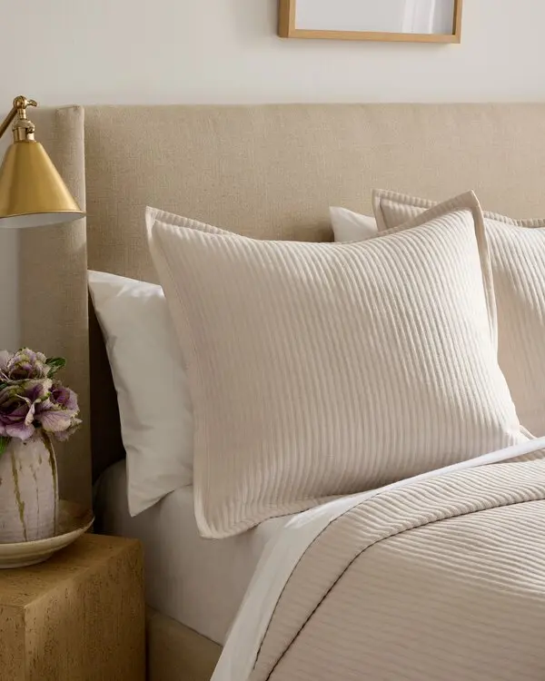 Quince Matelasse Sham - Sand