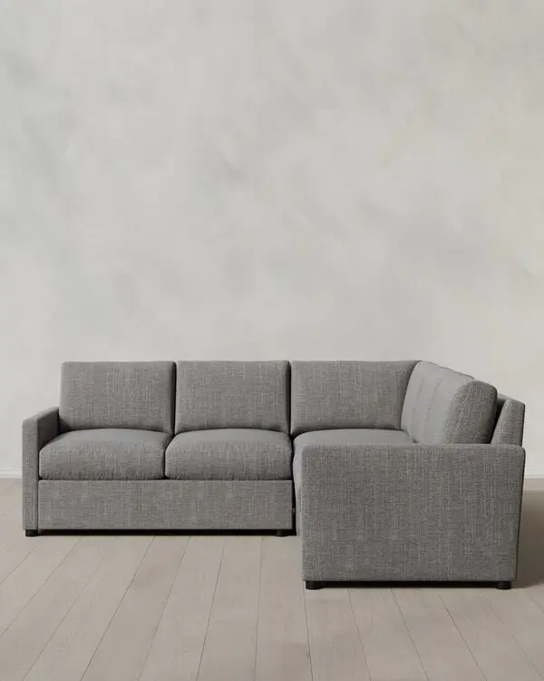 Quince Brennan L Sectional In Performance Chenille Linen Blend - Slate