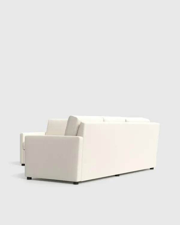 Quince Brennan L Sectional In Performance Chenille Linen Blend - Slate