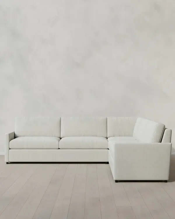 Quince Brennan L Sectional In Performance Chenille Linen Blend - Sorrell