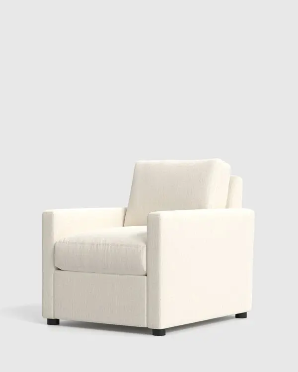 Quince Brennan Accent Chair In Performance Chenille Linen Blend - Eggshell