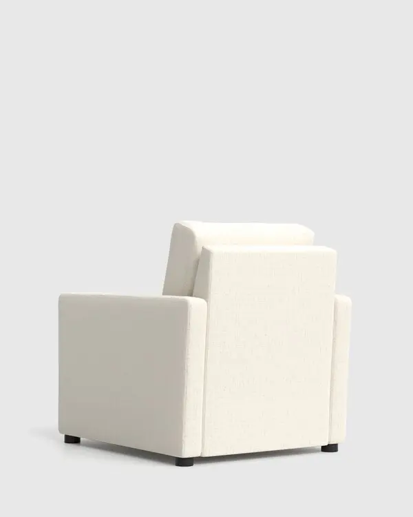 Quince Brennan Accent Chair In Performance Chenille Linen Blend - Eggshell
