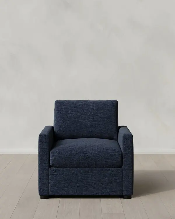 Quince Brennan Accent Chair In Performance Chenille Linen Blend - Ink