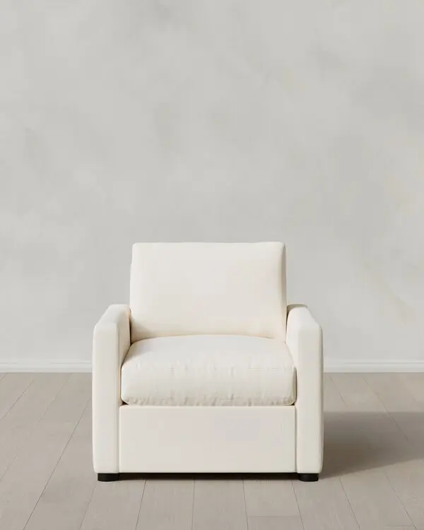 Quince Brennan Accent Chair In Performance Chenille Linen Blend - Marshmallow