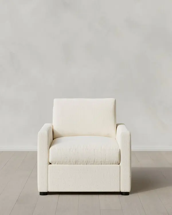 Quince Brennan Accent Chair In Performance Chenille Linen Blend - Snow