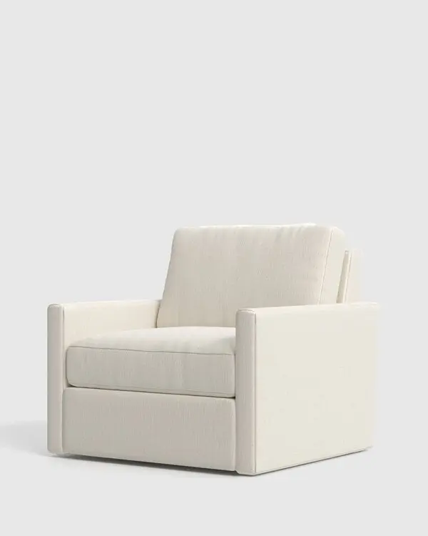 Quince Brennan Swivel Chair In Performance Chenille Linen Blend - Ink