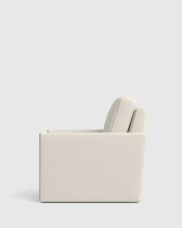 Quince Brennan Swivel Chair In Performance Chenille Linen Blend - Ink