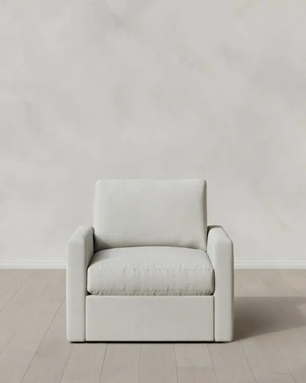 Quince Brennan Swivel Chair In Performance Chenille Linen Blend - Sorrell