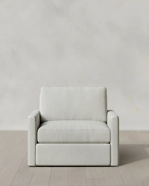 Quince Brennan Swivel Chair In Performance Chenille Linen Blend - Sorrell