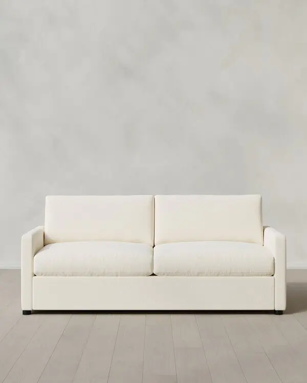 Quince Brennan Sofa In Performance Chenille Linen Blend - Snow
