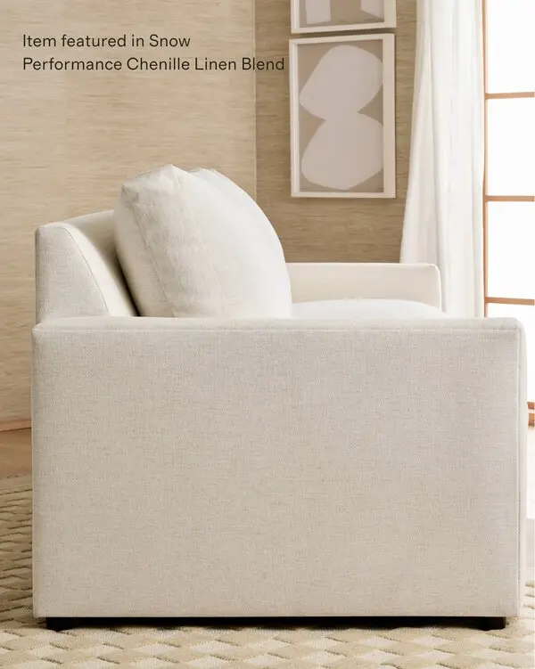 Quince Brennan Sofa In Performance Chenille Linen Blend - Snow
