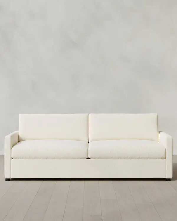 Quince Brennan Sofa In Performance Chenille Linen Blend - Snow