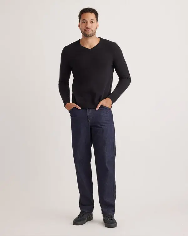 Quince Cashmere V-neck Sweater - Black