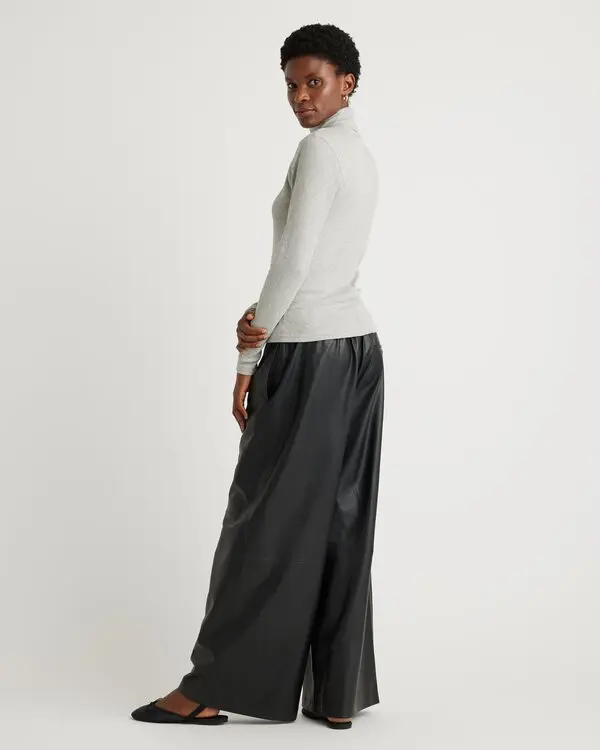 Quince Micro-rib Turtleneck Sweater - Heather Grey