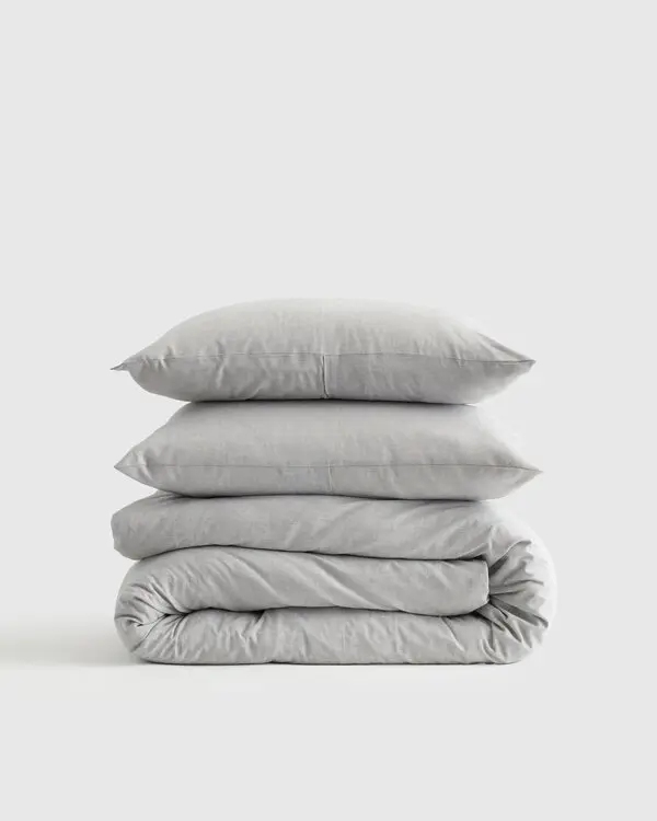 Quince Mongolian Cashmere Cotton Duvet Cover Set - Grey