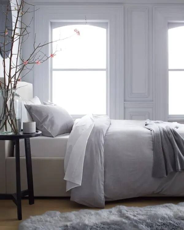 Quince Mongolian Cashmere Cotton Duvet Cover Set - Grey