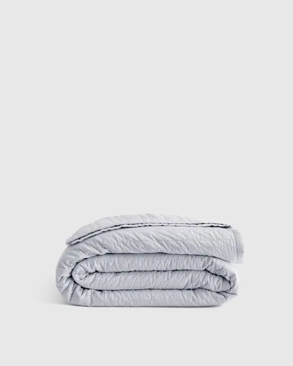 Quince Stripe Stitch Quilt - Light Blue