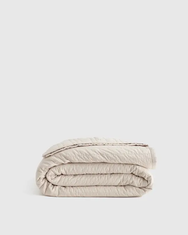 Quince Stripe Stitch Quilt - Sand