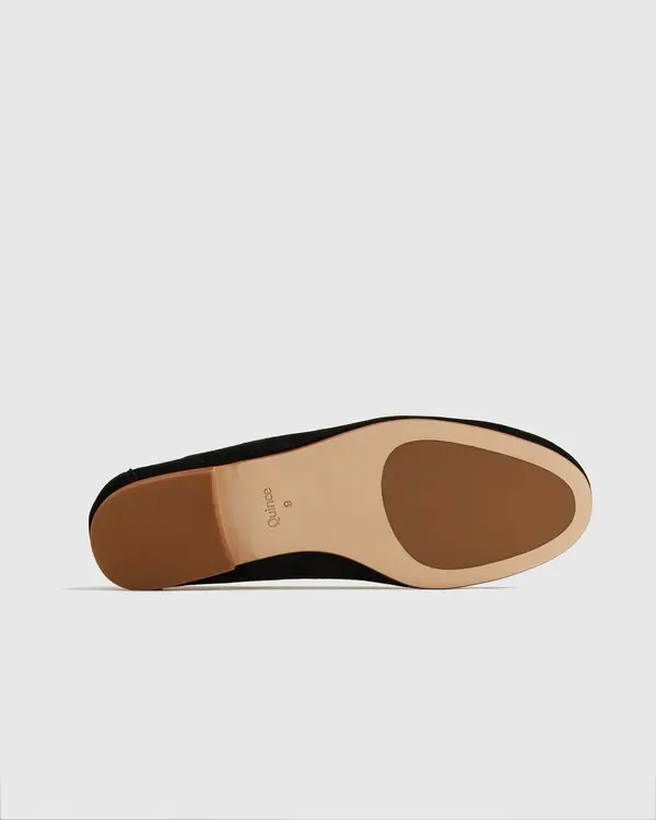 Quince Italian Suede Penny Loafer - Black