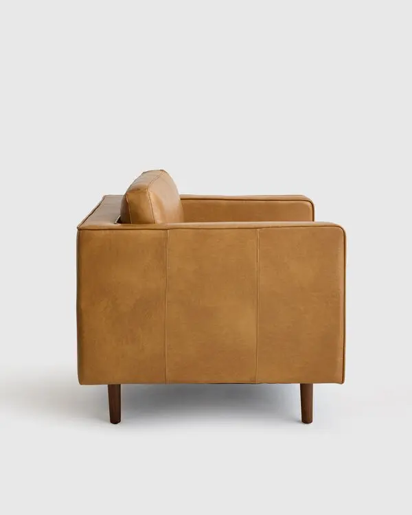Quince Italian Leather Midcentury Accent Chair