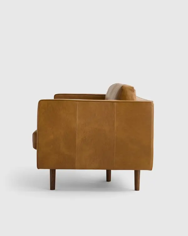 Quince Italian Leather Midcentury Sofa