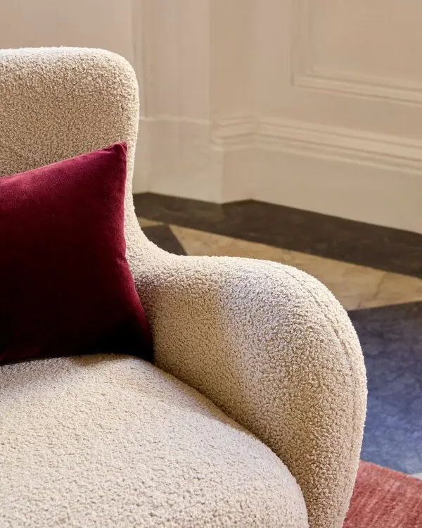 Quince Teddy Boucle Petite Wingback Accent Chair