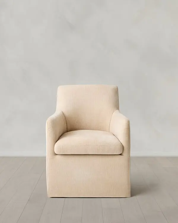 Quince Performance Chenille Curved Back Dining Chair - Natural