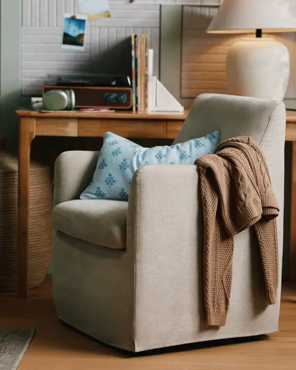 Quince Performance Chenille Curved Back Dining Chair