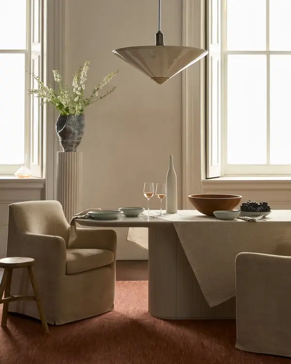 Quince Performance Chenille Curved Back Dining Chair