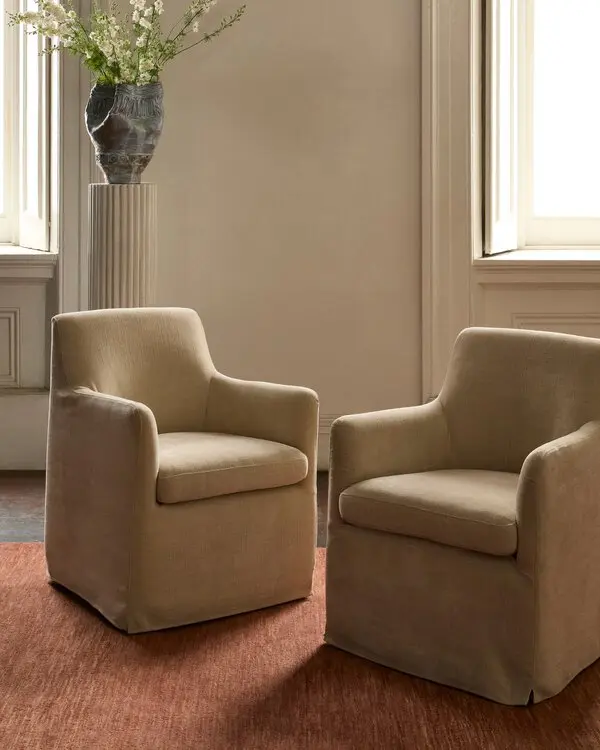 Quince Performance Chenille Curved Back Dining Chair