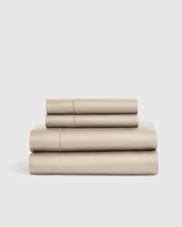 Quince Signature Giza Cotton Sateen Sheet Set - Sand