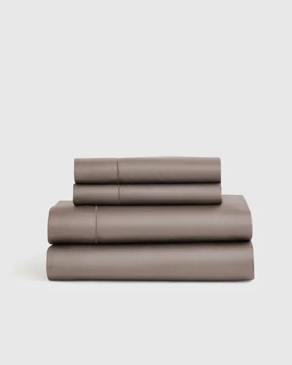 Quince Signature Giza Cotton Sateen Sheet Set - Stone